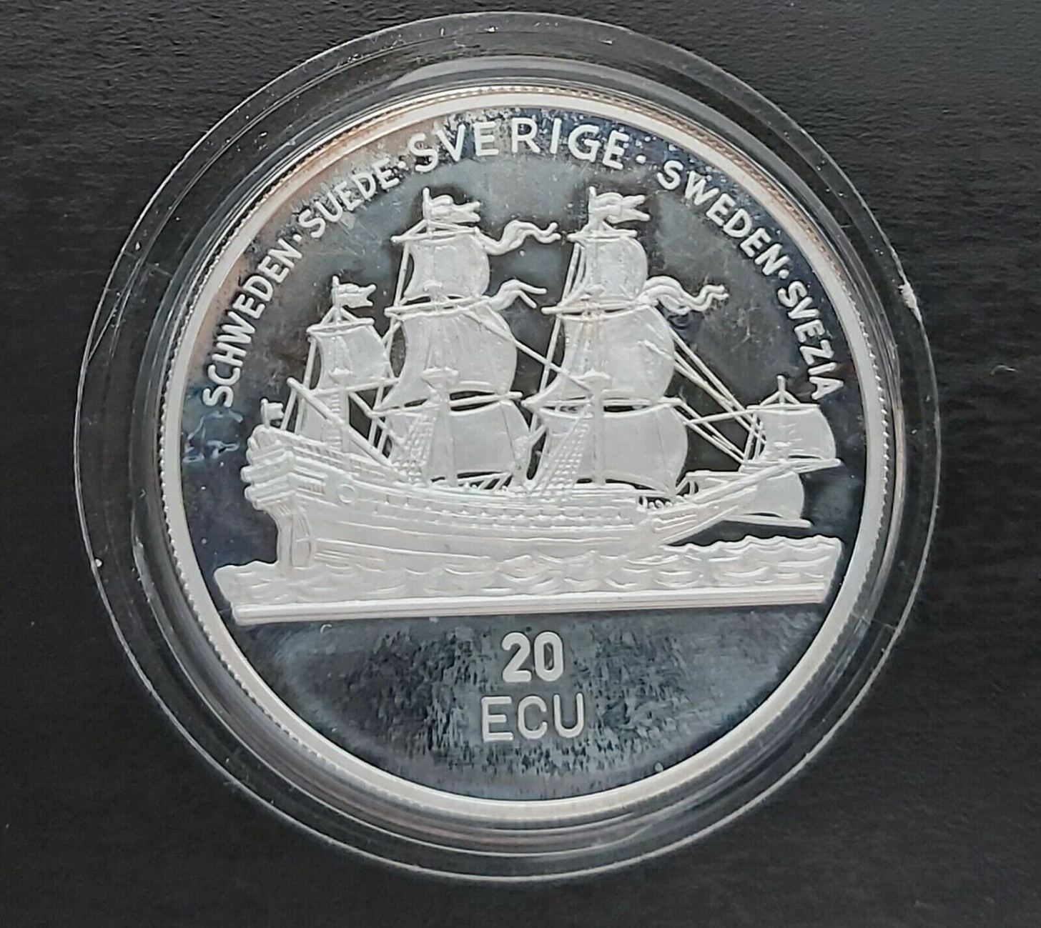 20 ECU 1992 SWEDEN - SILVER UNC COIN YEAR SHIP ILLE FACIET | MA-Shops