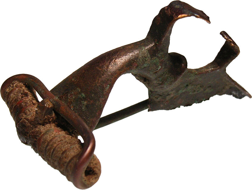 Roman crown Pannonia robe fibula with needle, ancient Romancollection ...