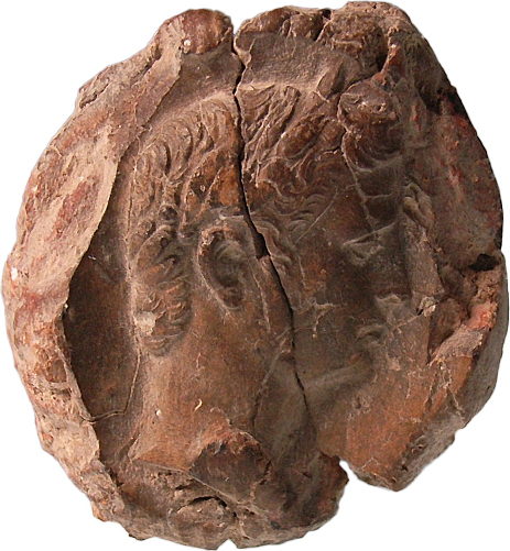 Roman clay tessera for theater entry, terracotta seal, Ancient Rome ...