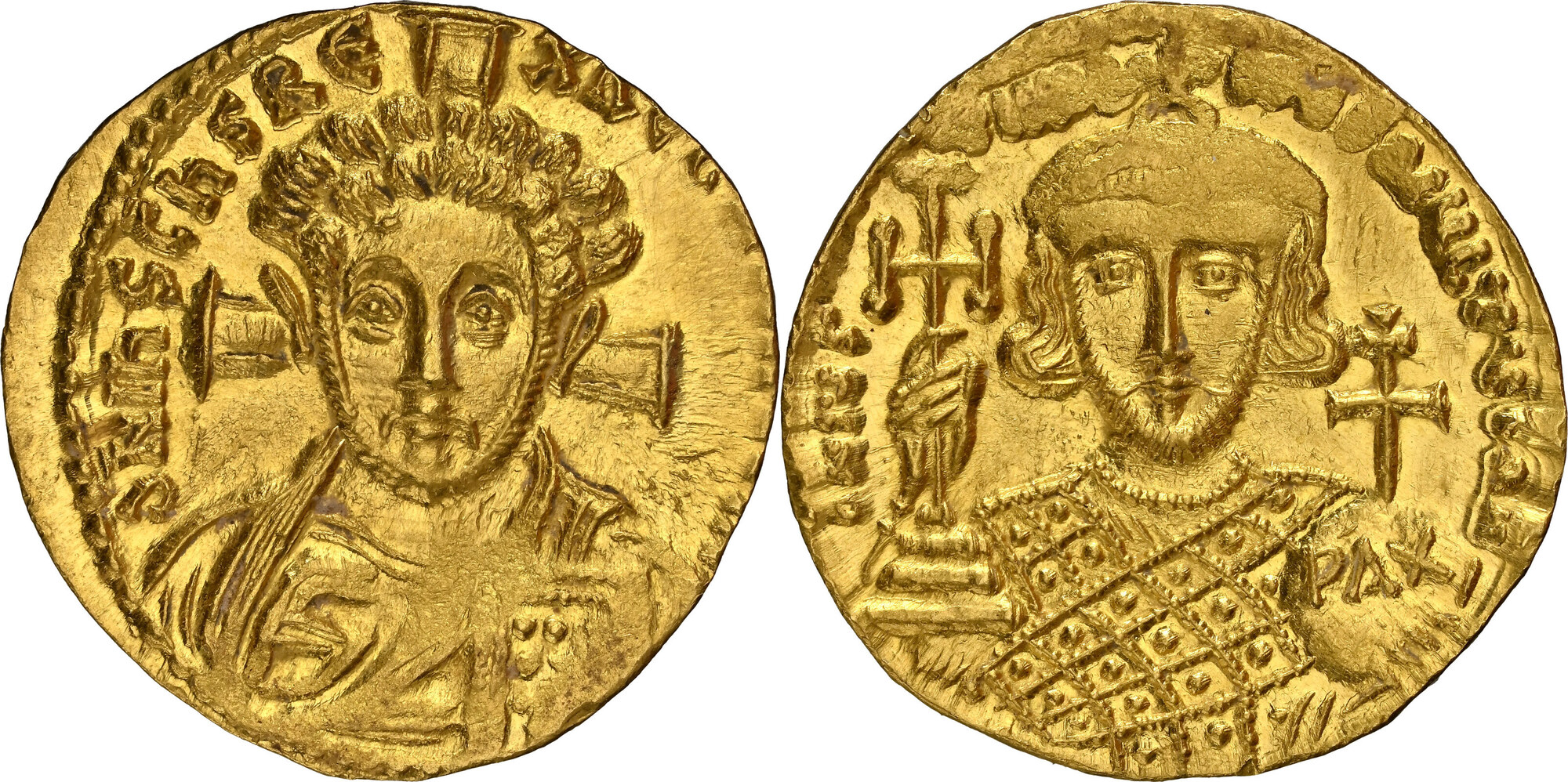 BYZANTINE EMPIRE AV Solidus Justinian II, AD 705-711 Justinian II ...
