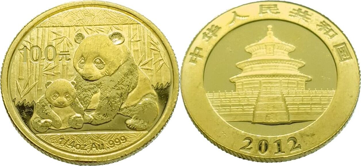 China 100 Yuan 2012 1/4 Oz. - Panda - Gold Proof | MA-Shops