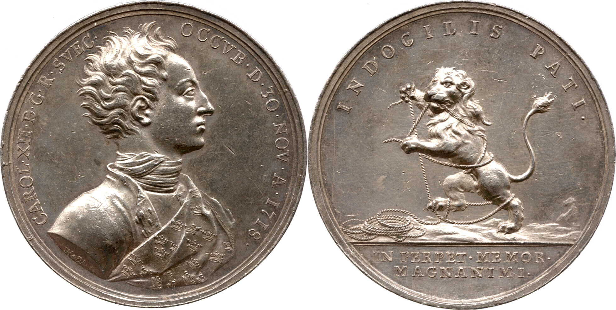 Schweden Medaille 1718 Karl XII, Tod bei der Belagerung von Fredriksten ...