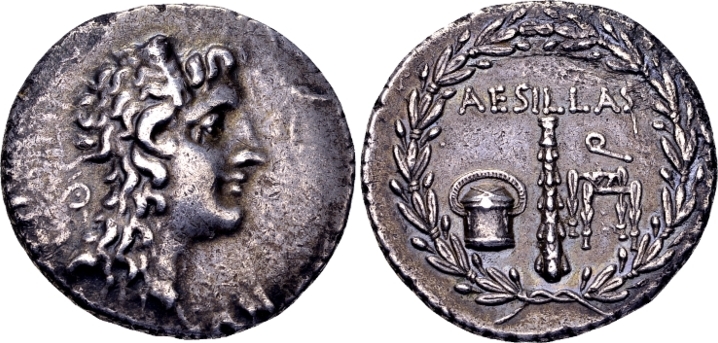Macedonia as Roman Province. Aesillas, quaestor, circa 95-70 BC, AR ...
