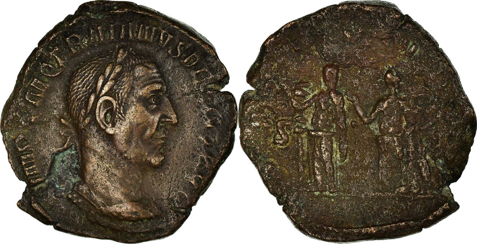 Sestertius Coin, Trajan Decius, Rome, Bronze, RIC:124a VF(30-35) | MA-Shops