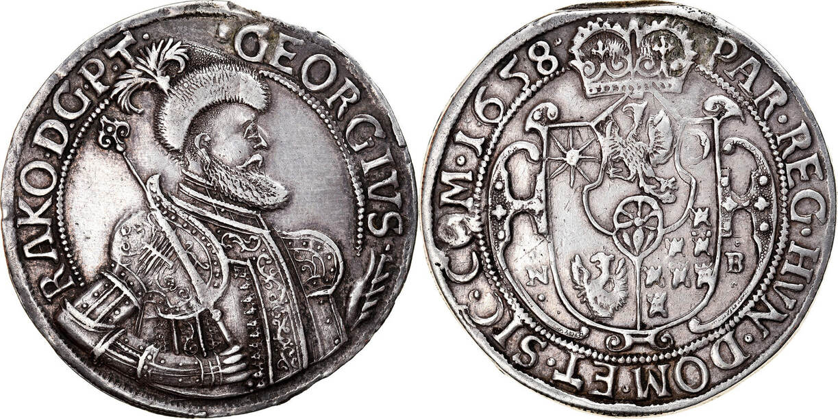 Hungary Thaler 1658 NB Coin, Georg II Rakoczi, Nagybanya, Rare AU(55-58 ...