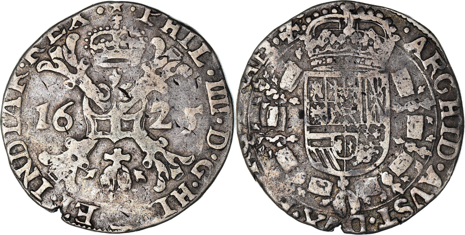Spanish Netherlands 1/2 Patagon 1625 Maastricht Coin, BRABANT, Philip ...