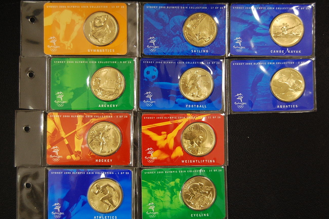 Australien 10 x 5 Dollar Sidney 2000 Olympic coin collection BU in ...