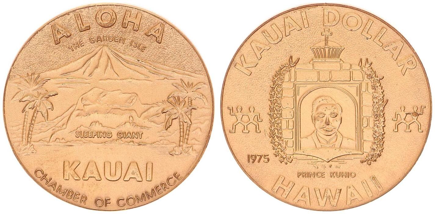 USA-Hawaii Hawaii Dollar 1975 Chamber of Commerce UNC,mattiert | MA-Shops