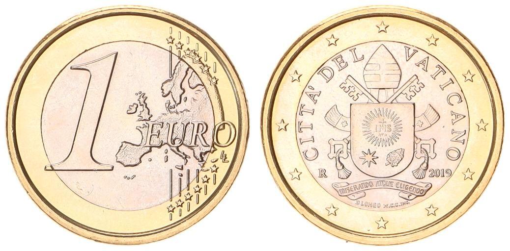 Vatikan 1 Euro 2019 Kursmünze UNC | MA-Shops