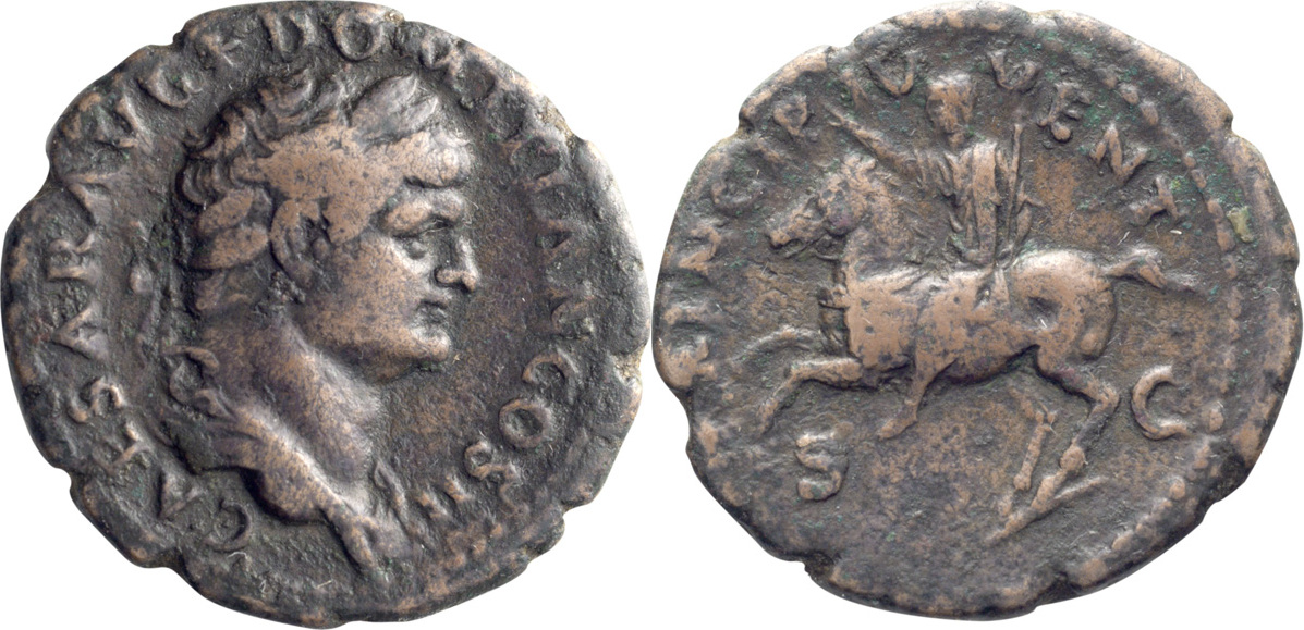 Ancient Roman 73-74 AD Domitian as Caesar. 40-as | MA-Shops