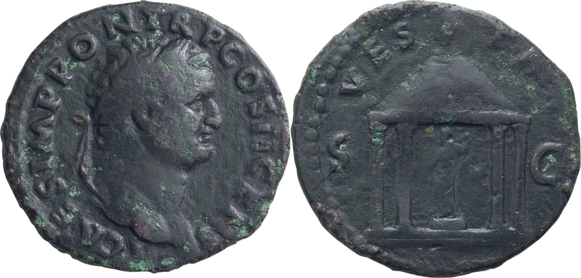 Ancient Roman 73 AD Titus as Caesar. 40-as | MA-Shops