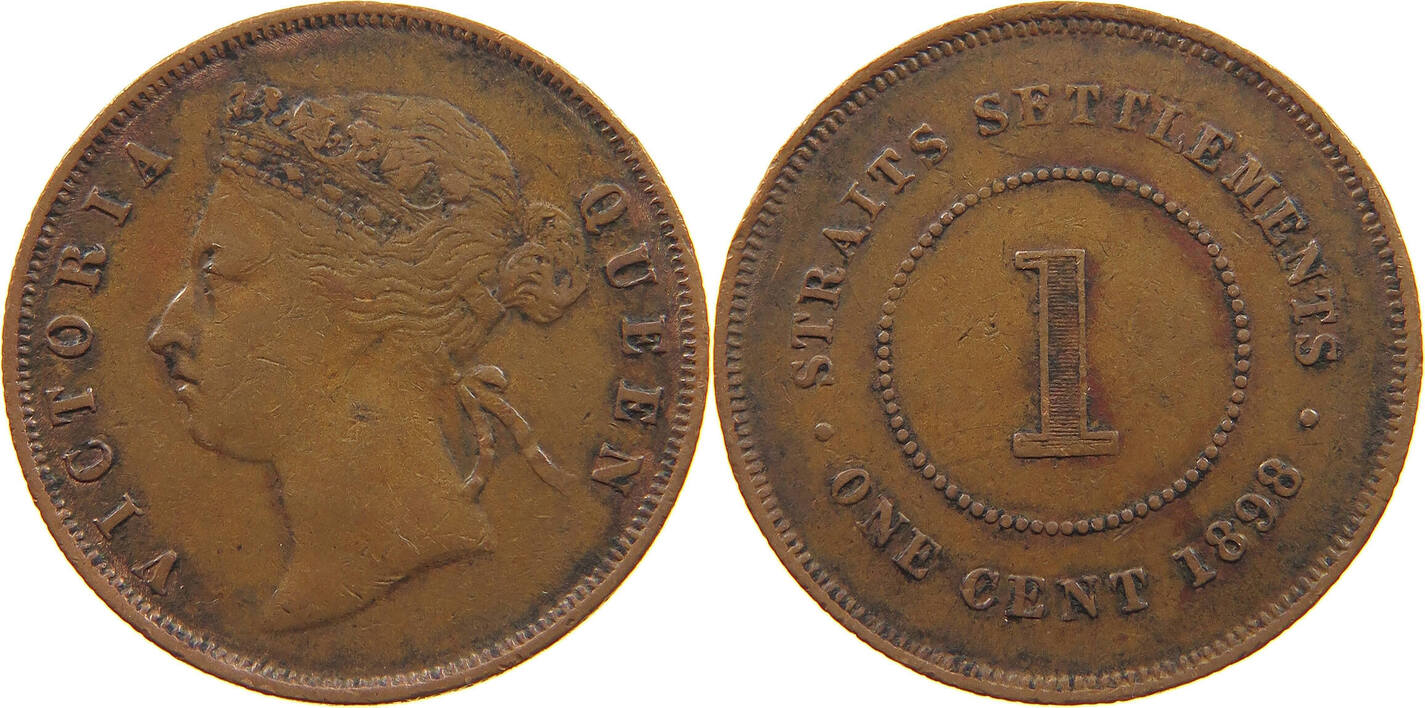 STRAITS SETTLEMENTS 1 CENT 1898 VICTORIA (1837-1901) S | MA-Shops