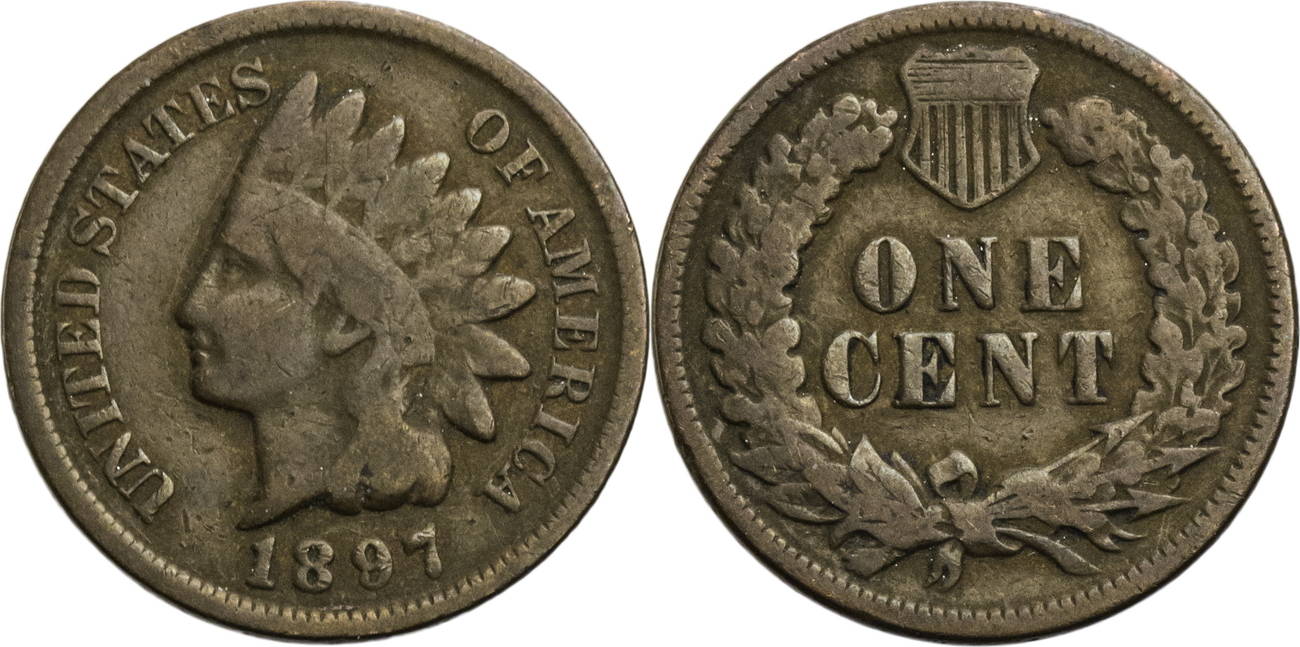 USA 1 Cent 1897 Indian Head F-VF | MA-Shops