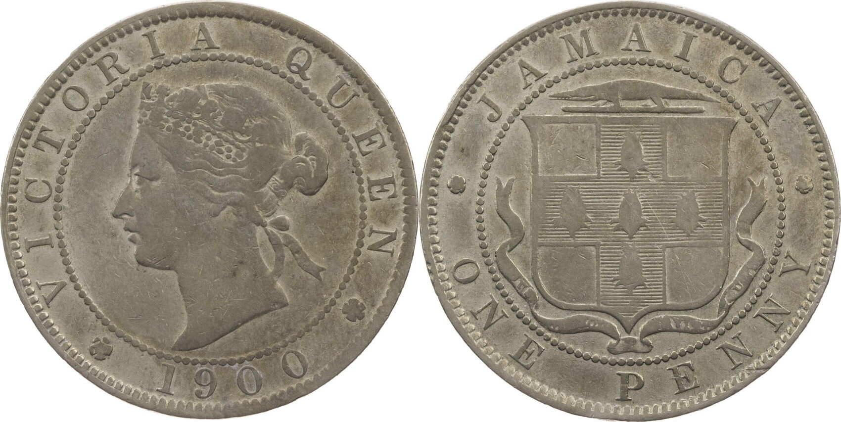 Jamaica 1 Penny 1900 Victoria 1837 1901 Kursm nze 1869 1900 VF Jamaica 1 Penny 1900 Victoria 1837 1901 Kursm nze 1869 1900 VF