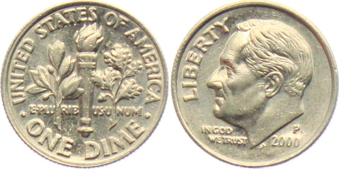 USA 2000 P 1 Dime - Roosevelt EF | MA-Shops