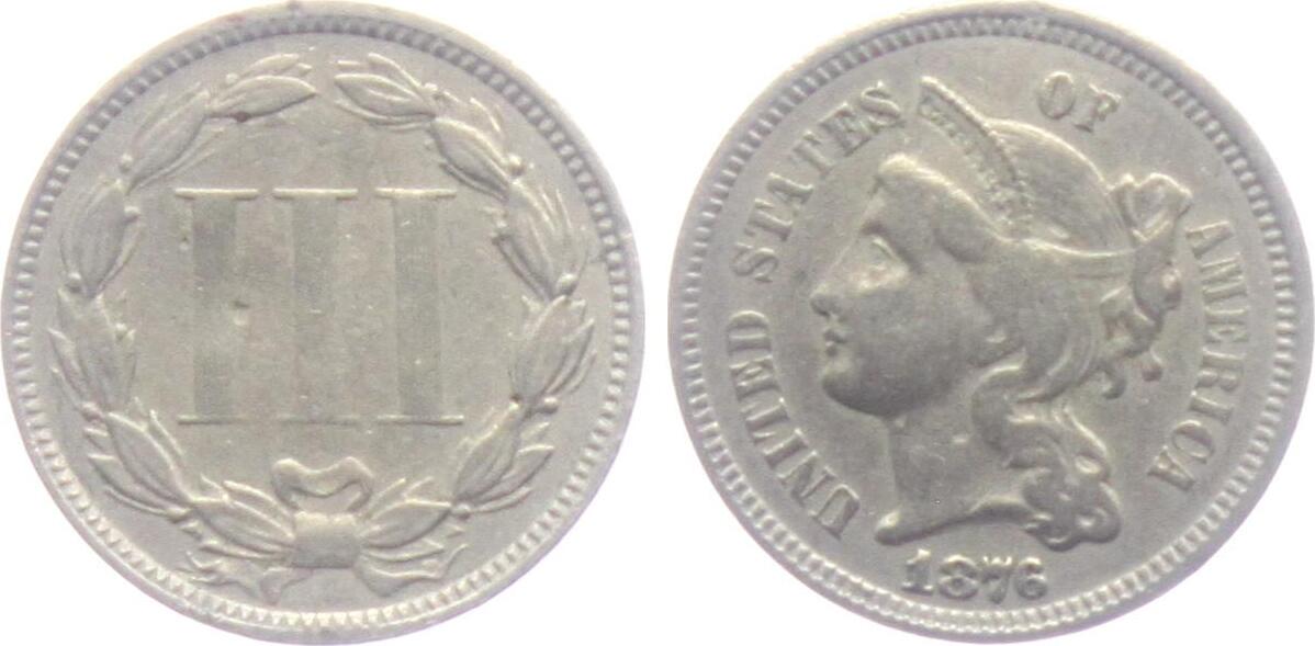 USA 1876 3 Cents VF | MA-Shops