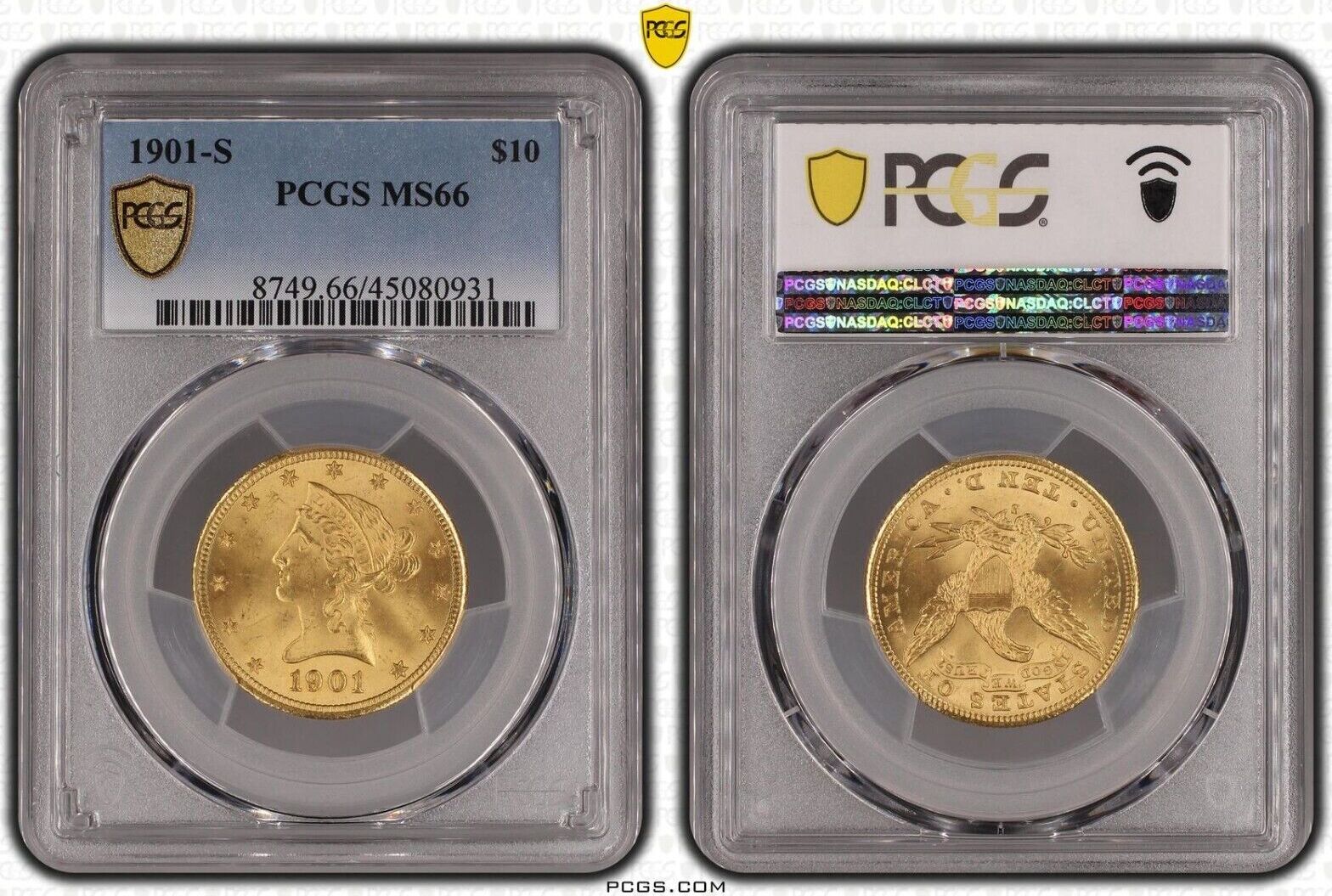 10 dollars United States 1901-S $ MS66 Beautiful coin High Grade PCGS ...