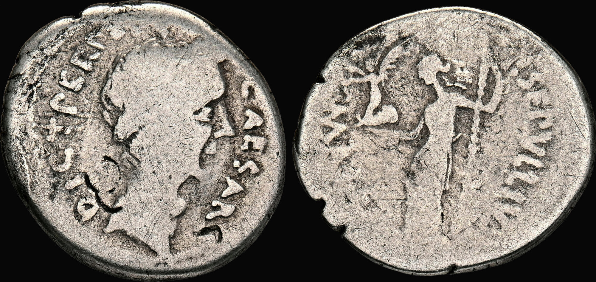 CCG Certified! Julius Caesar, AR-Denarius, 44 BC, Rome, lifetime issue ...