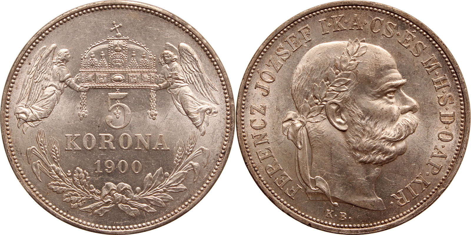 Hungary 5 korona 1900 Franz Joseph, KB-Kremnitz Unc | MA-Shops