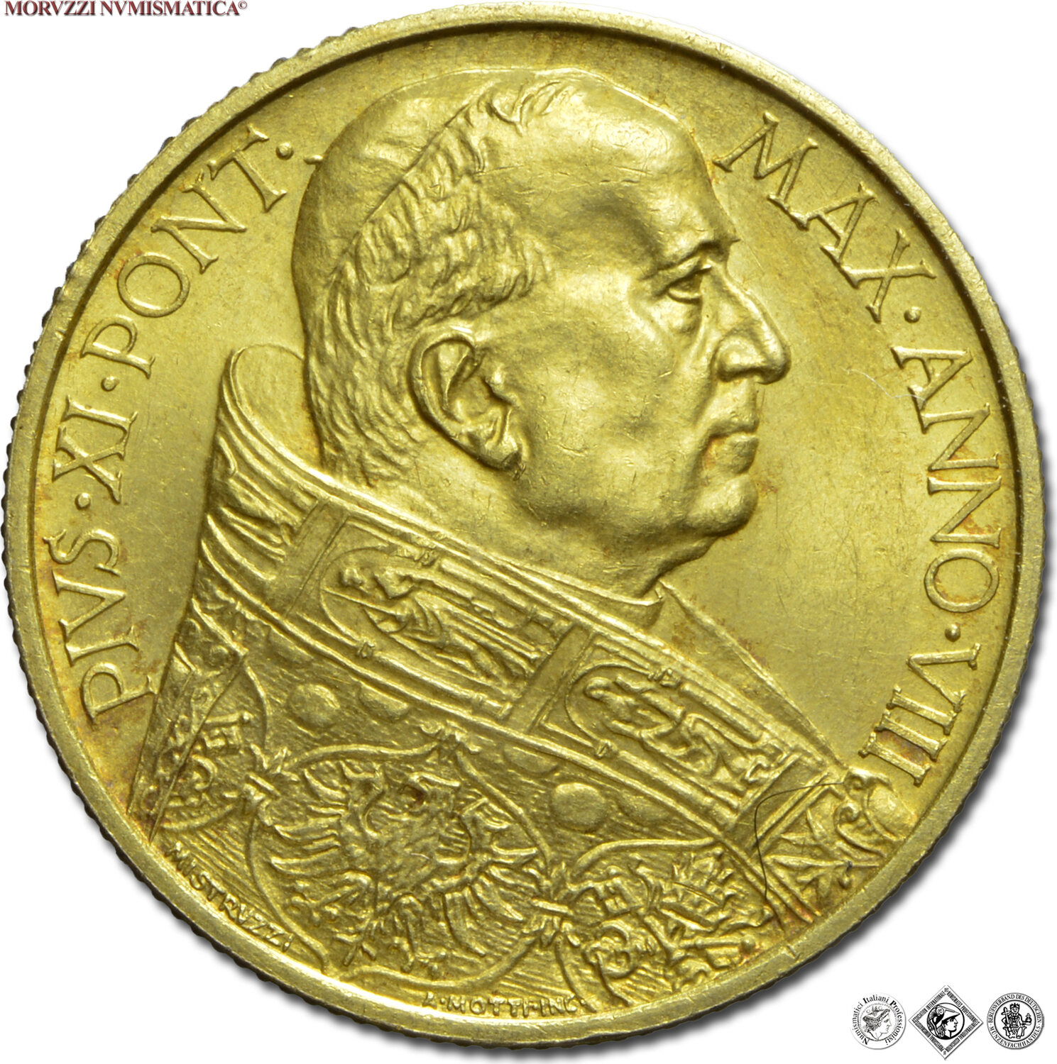 Vatican City State / Vatikanstadt Set of 9 coins (100 lire in gold) / ORIGINAL-KMS 1929 ANNO ...