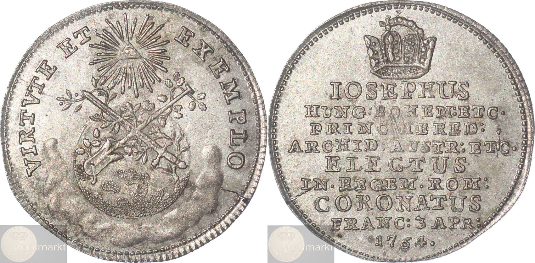 Holy Roman Empire Austria (3/4 Ducat) 1764 Coronation medal Joseph II Frankfurt aUNC | MA-Shops