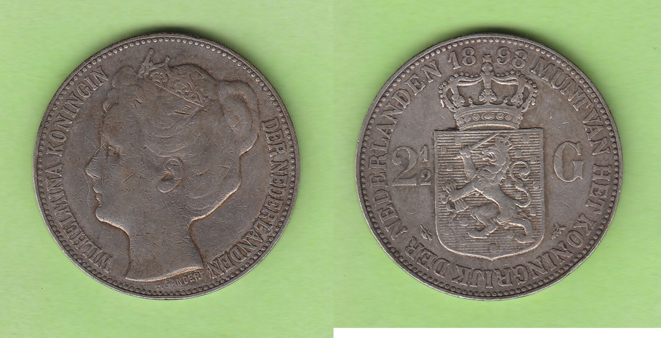 Niederlande 2 1/2 Gulden 1898 selten VF- / VF | MA-Shops