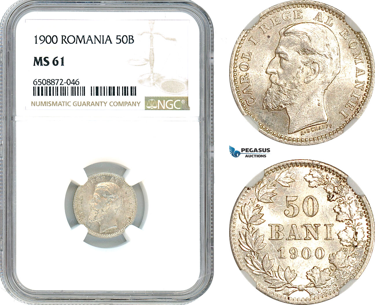 Romania 50 Bani 1900 NGC MS61 | MA-Shops