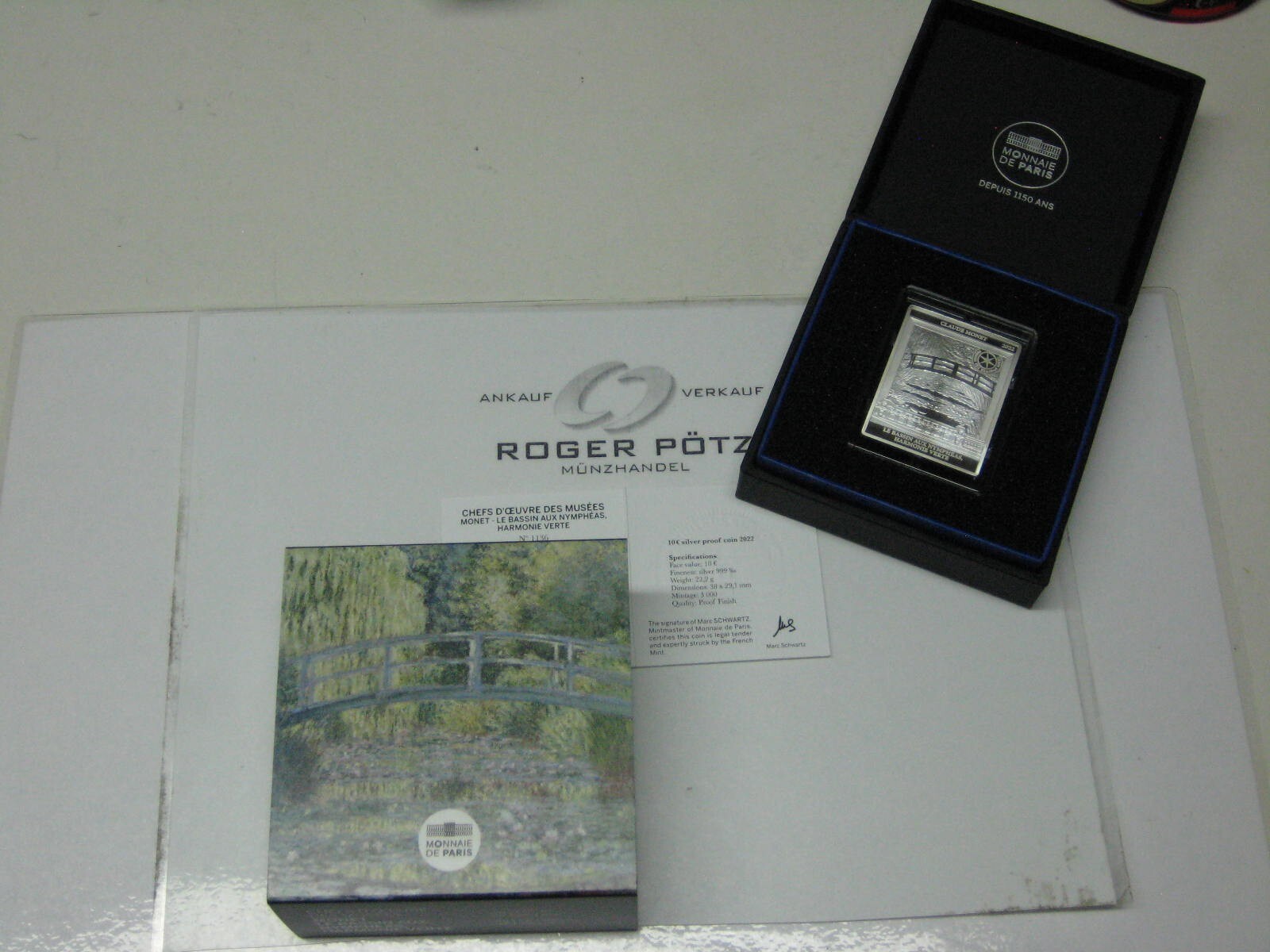 FRANKREICH 50 Euro Silber 2022 Claude Monet PP Wasserlilienteich Water ...