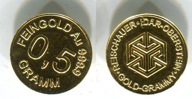 Deutschland Goldmedaille o.J. Gold Grammy Gold-Grammy 0,5 Gramm reines ...