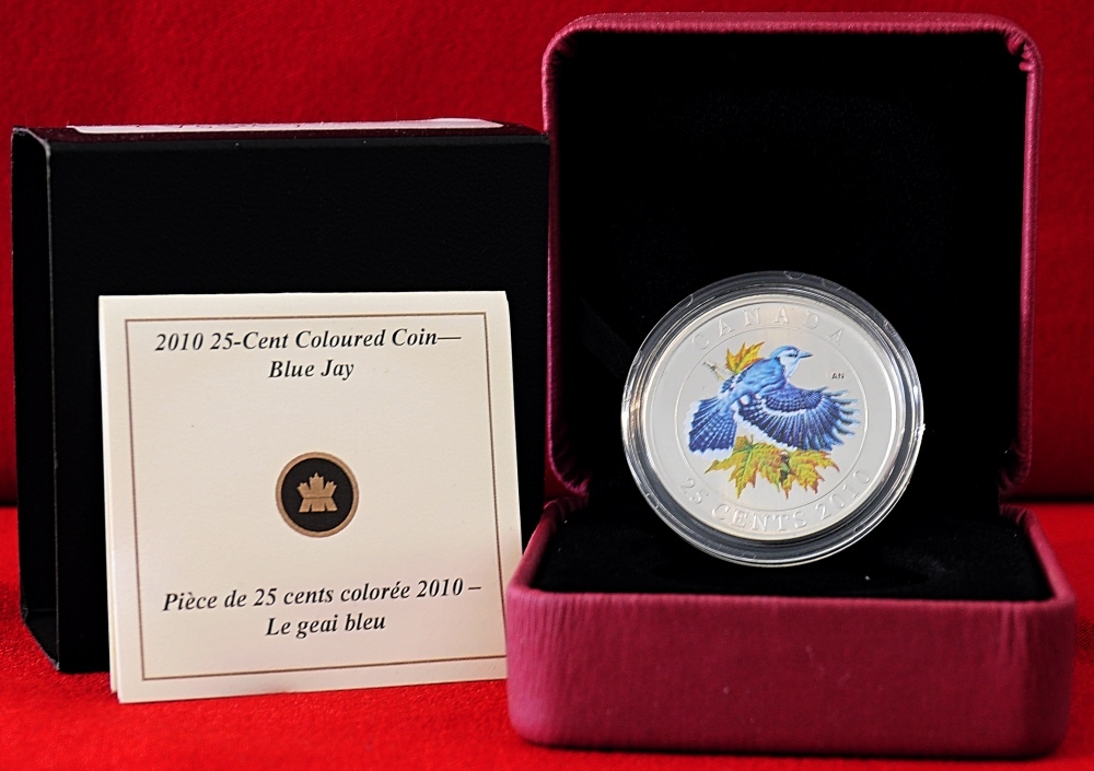 Kanada 25 Cents Silver Coin 2010 Royal Canadian Mint - Blue Jay - Noisy ...