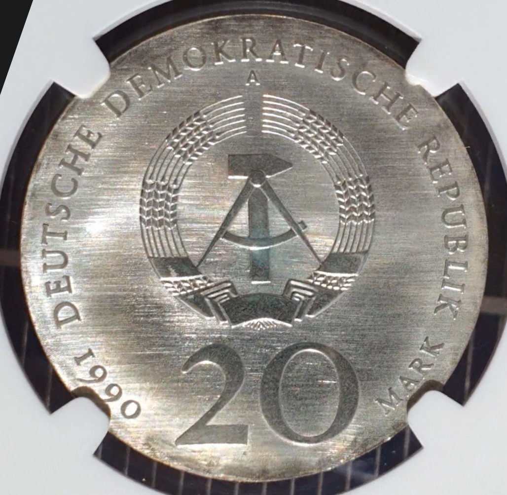 E.GERMANY DDR S20M 20 Mark Silber 1990 A Andreas Schlüter 1660 -1714 ...