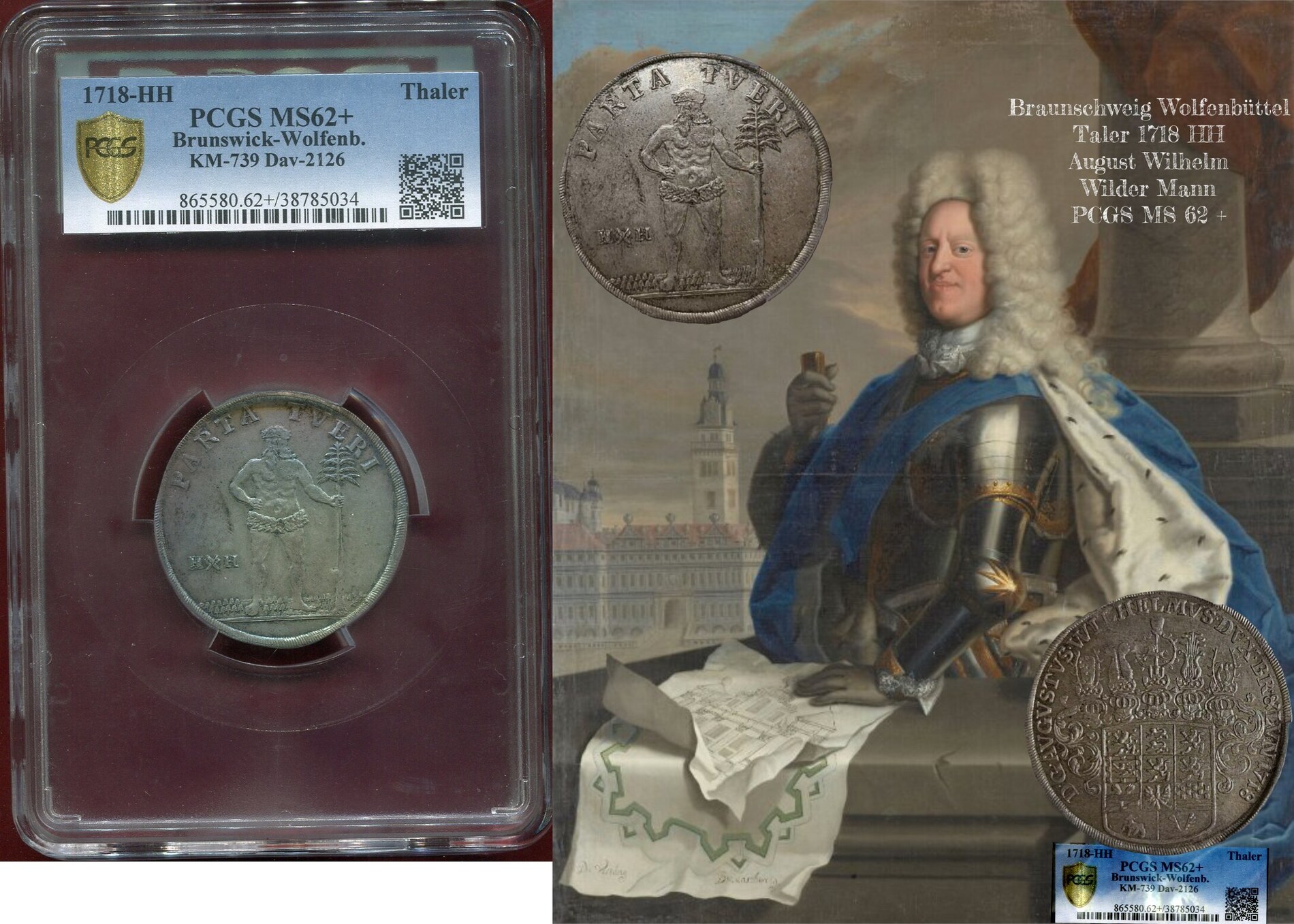 Brunswick Braunschweig -Wolfenbüttel Thaler Taler 1718-HH August ...