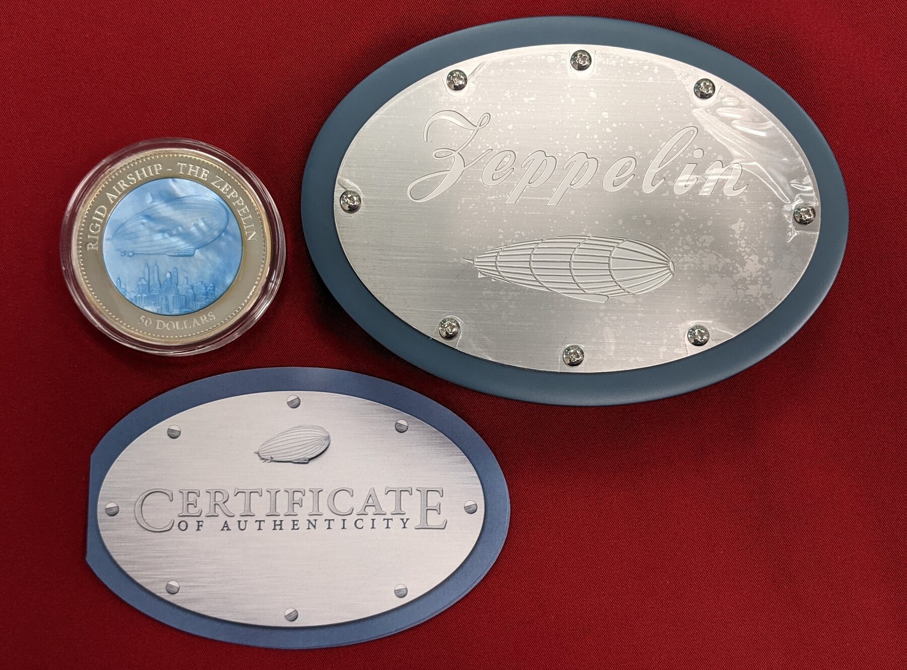 Cook Islands 50 Dollar Silbermünze - 5 Unzen Silber 2013 Zeppelin ...