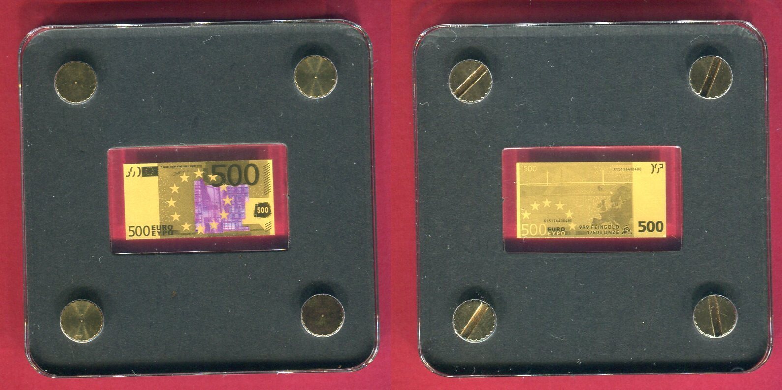 Deutschland 1/500 Unze Gold 500 Euro Banknote 01.01.2002 Prooflike in ...