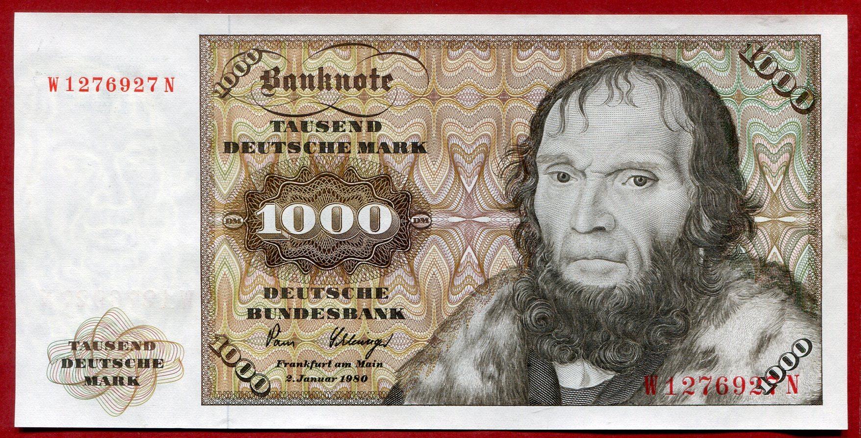 BRD, Deutsche Bundesbank 1000 DM Deutsche Mark 1980 Dom zu Limburg an ...