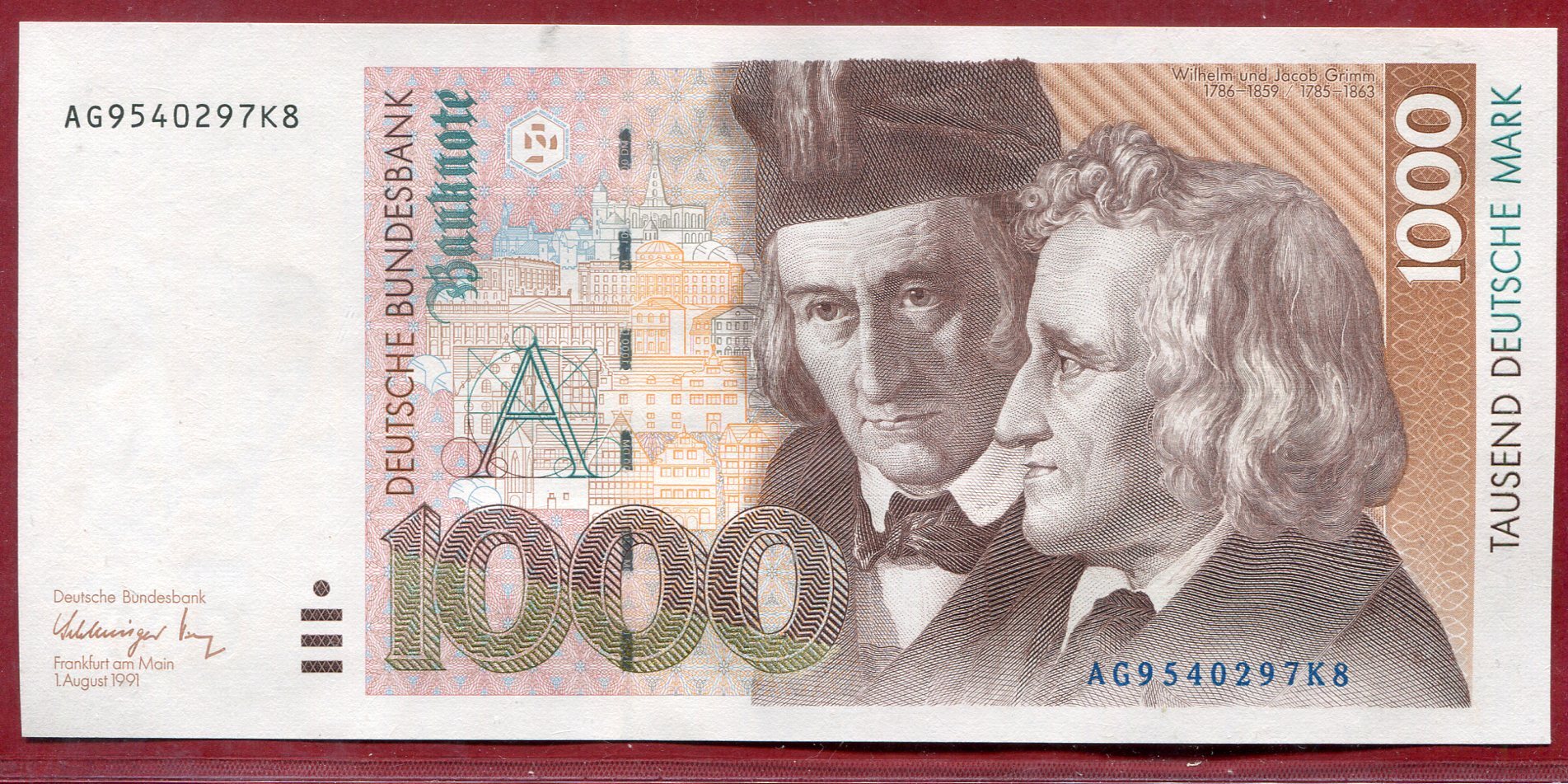 BRD Bundesrepublik Deutschland, FRG, Germany 1000 DM Banknote ...