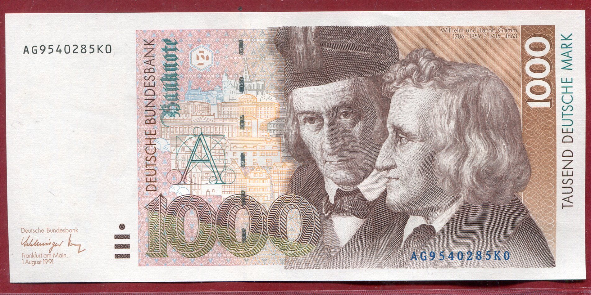 BRD Bundesrepublik Deutschland, FRG, Germany 1000 DM Banknote ...