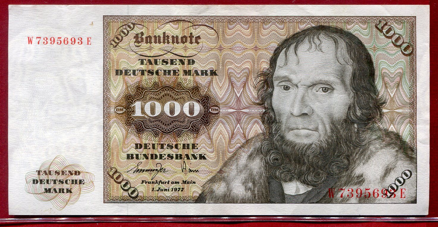 BRD, Deutsche Bundesbank 1000 DM Deutsche Mark 1977 Dom zu Limburg an ...