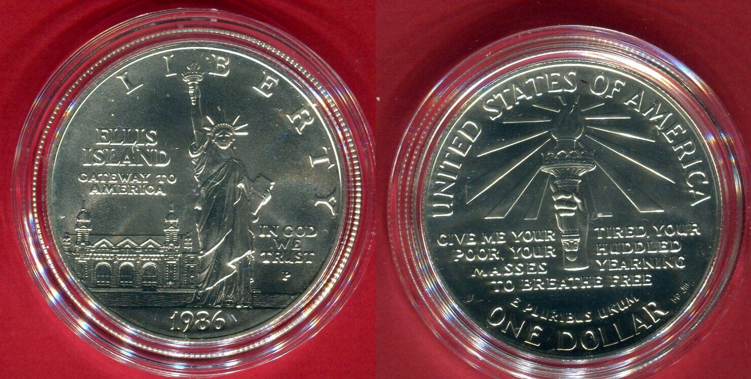 USA 1 Dollar Commemorative Silber 1986 Liberty Coin - 100. Jahre ...