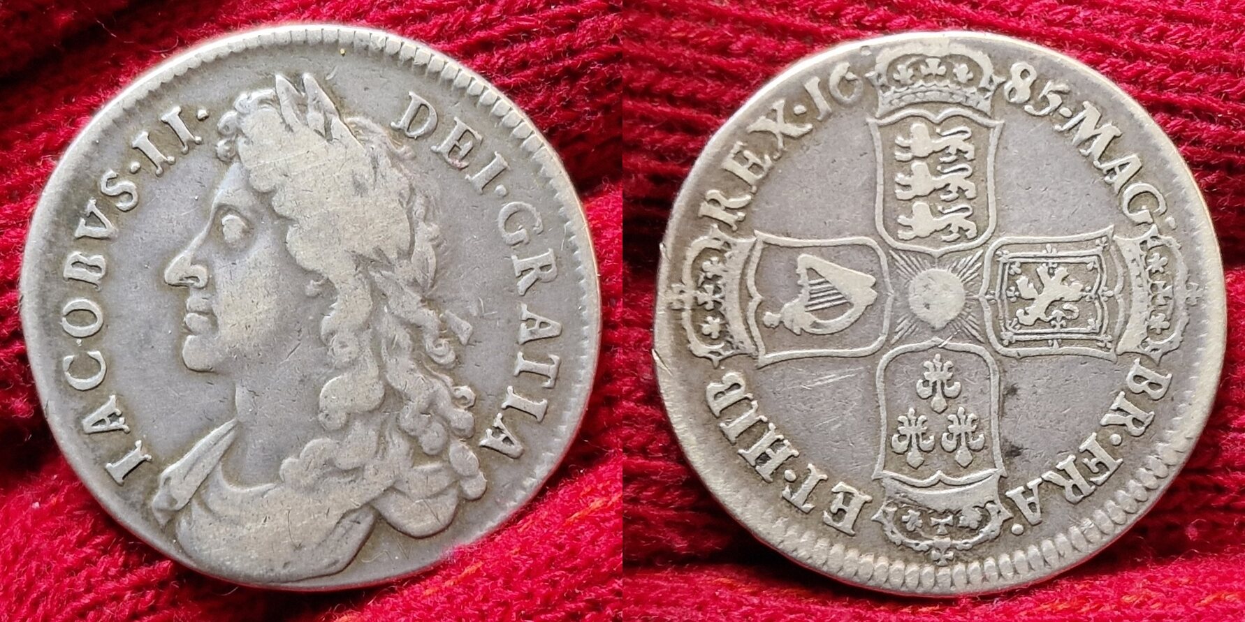 England Half Crown Halfcrown 1/2 Crown 1685 James II. Jacobus f-vf | MA ...