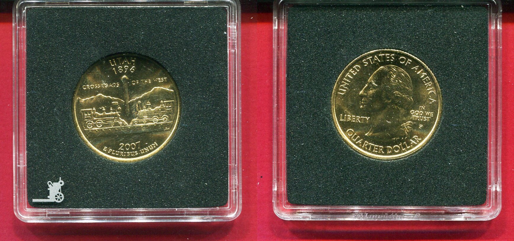 USA 25 Cents 2007 Utah State Quarter-Dollar golden BU, slightly toned ...