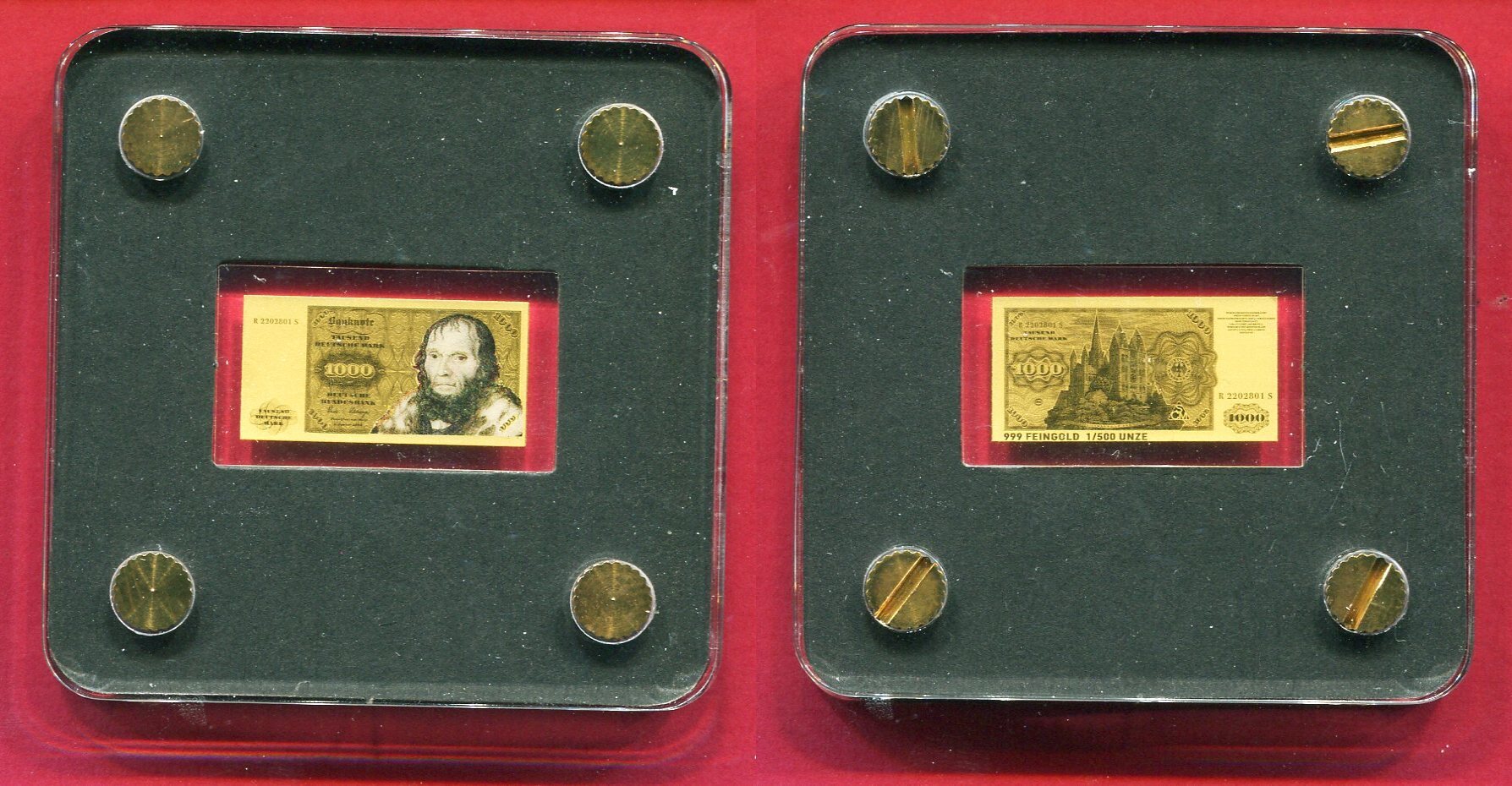 Deutschland 1/500 Unze Gold 1000 DM Banknote - Deutsche Mark, Serie I ...