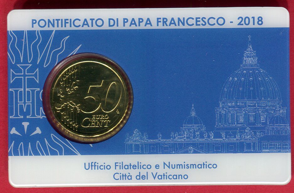 Vatikan 50 Cents Kursmünze 2018 Papst Franziskus - Coincard No. 21 unc. coincard | MA-Shops