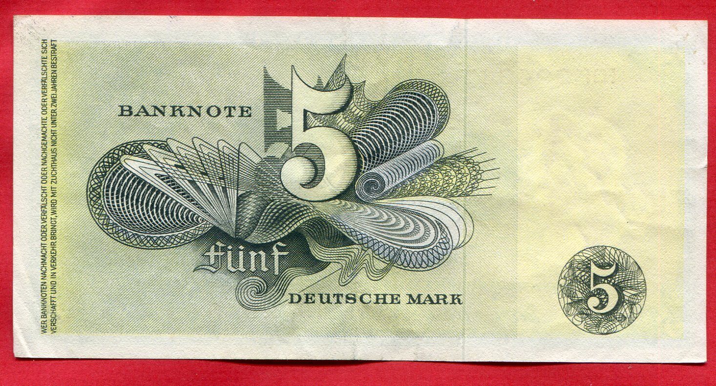Bundesrepublik Deutschland 5 DM Banknote 1948 5 Mark Bank Deutscher ...