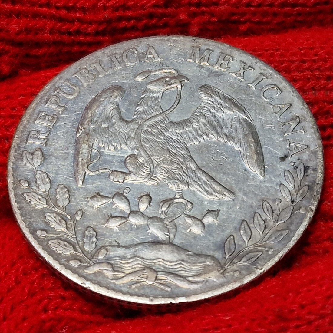 Mexico 8 Reales 1895 As ML Álamos Selten sehr kleine Auflage low mintage 477.000 scarce USA EF ...