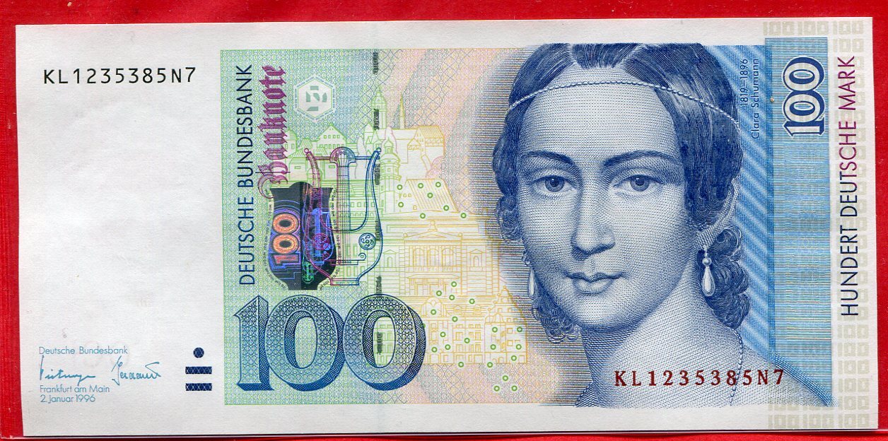 Bundesrepublik Deutschland 100 Deutsche Mark 1996 Clara Schumann ...