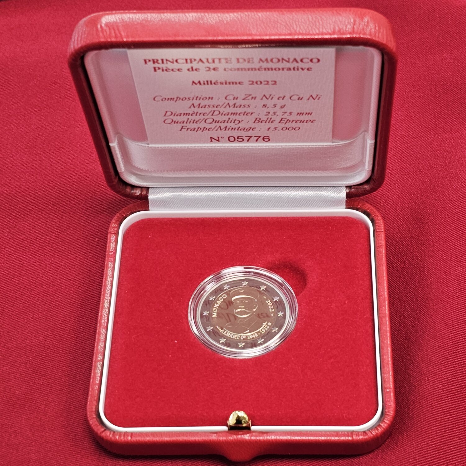 Monaco 2 Euro Gedenkmünze 2021 100. Todestag von Albert I. 1848 - 1922 ...