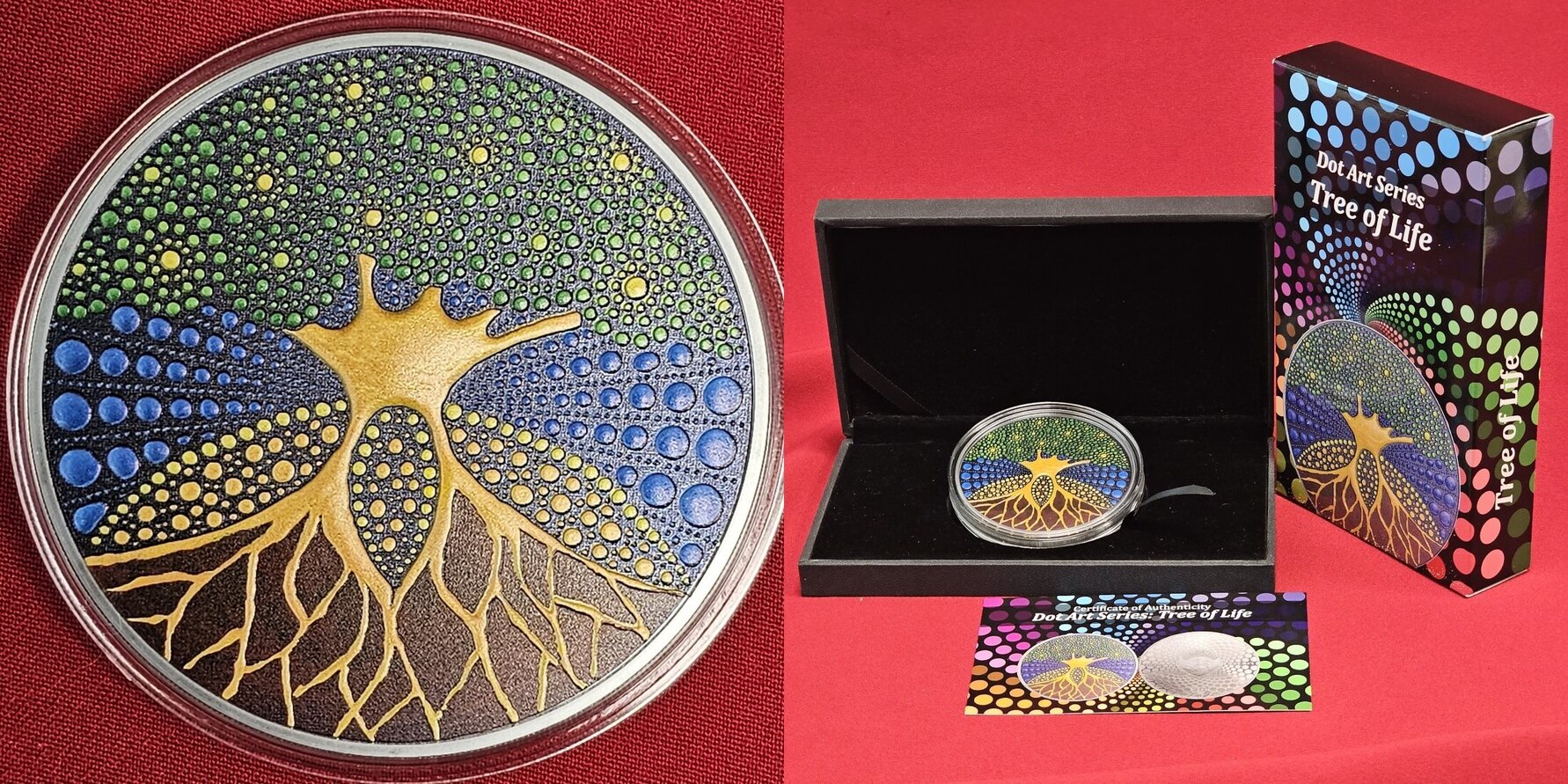 Palau 20 Dollars 3 Unzen Ounces Silber Silver 2020 Dot Art Series Tree ...