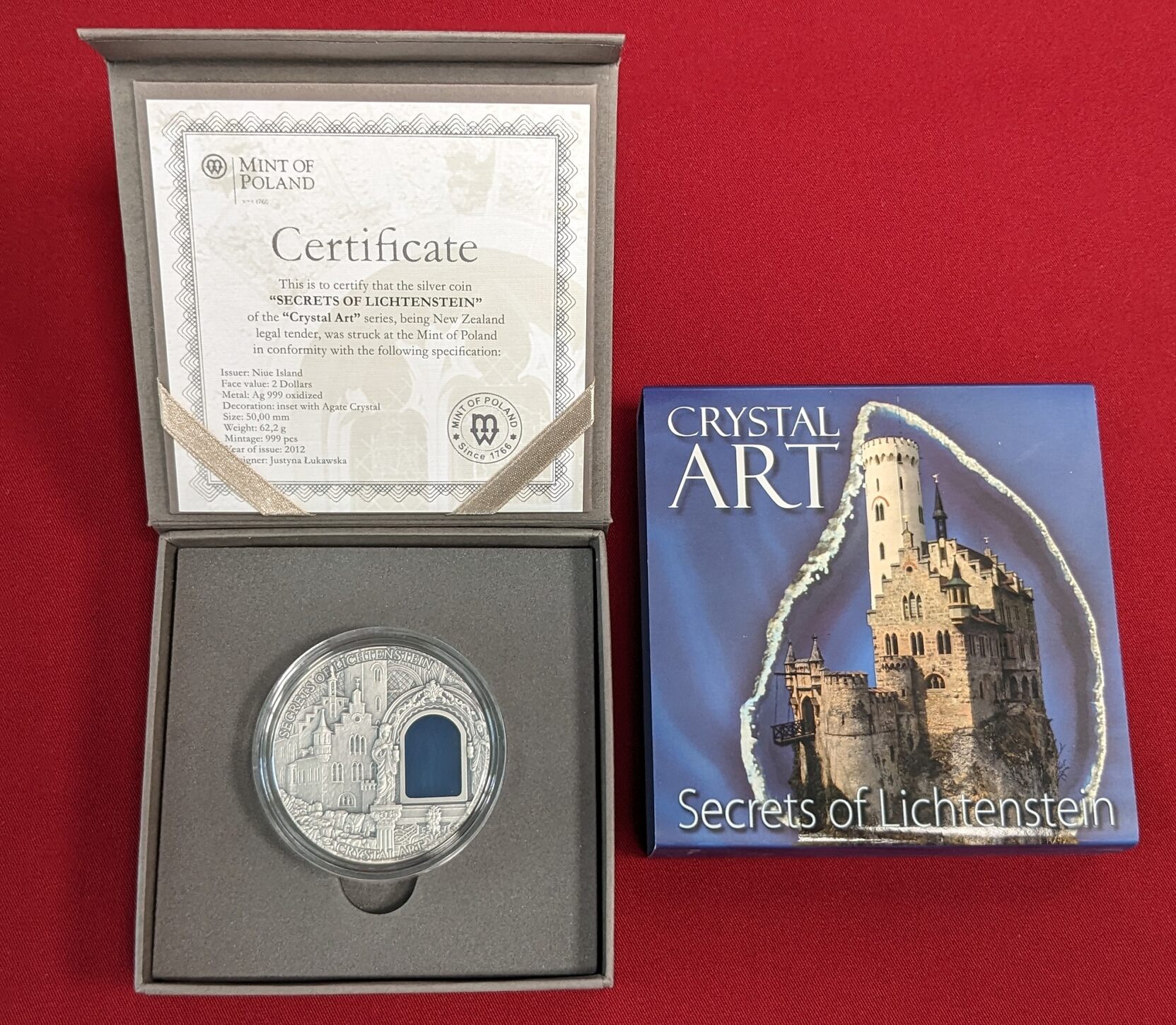 Niue Island 2 Dollar Silbermünze 2012 Crystal Art - The Secrets of ...