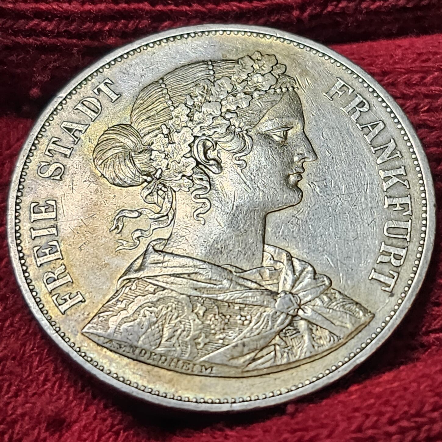 Frankfurt Germany Deutschland 2 Taler Doppeltaler 1861 Frauenkopf AU ...